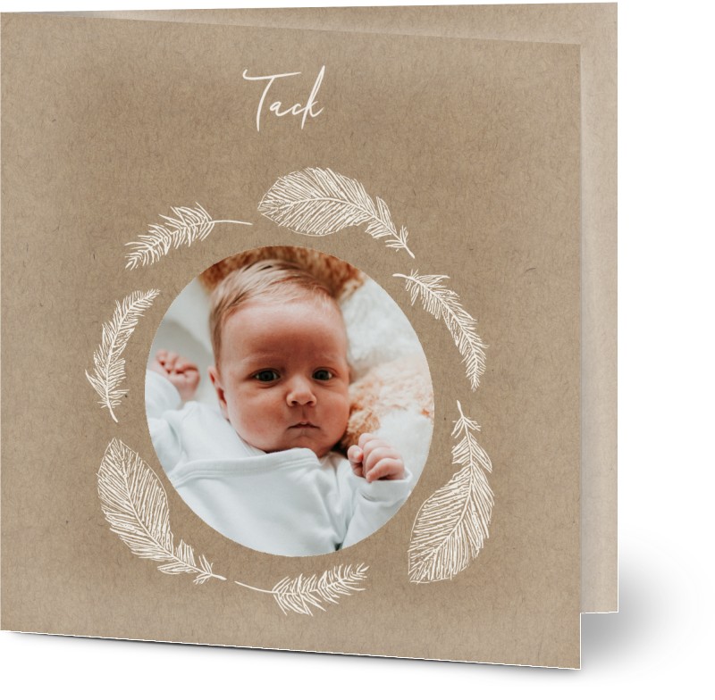 Tackkort till dop med fotomotiv | Optimalprint