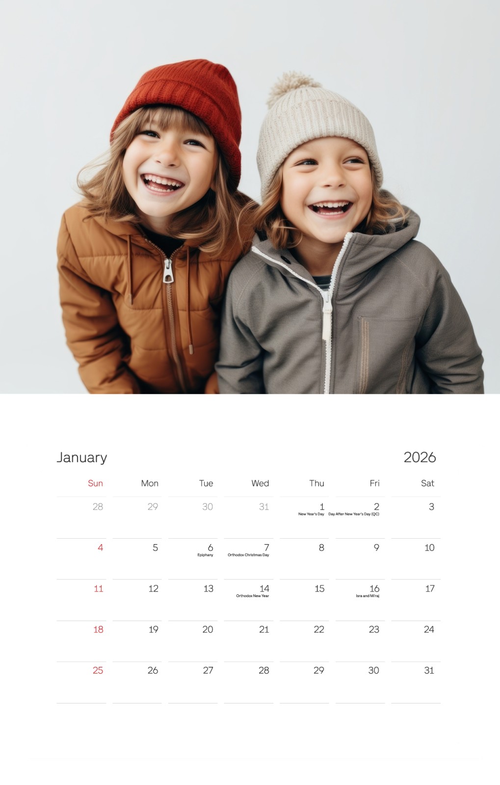 Gold Year - Personalised Wall Calendar | Optimalprint