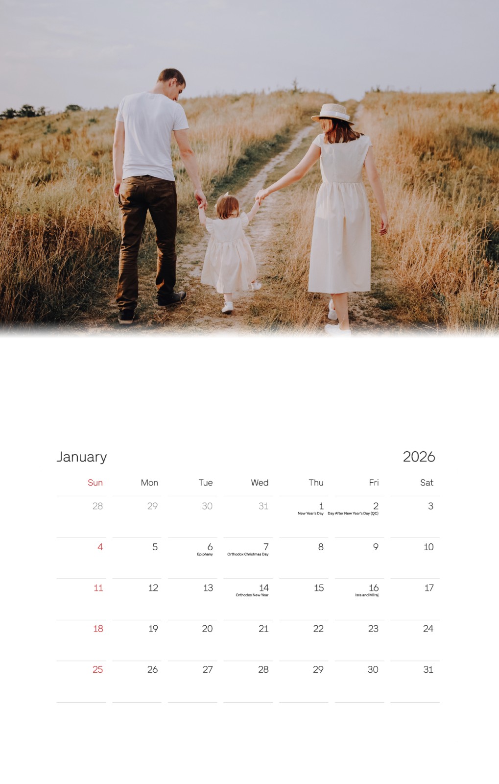 Faded Overlay - Personalised Wall Calendar | Optimalprint