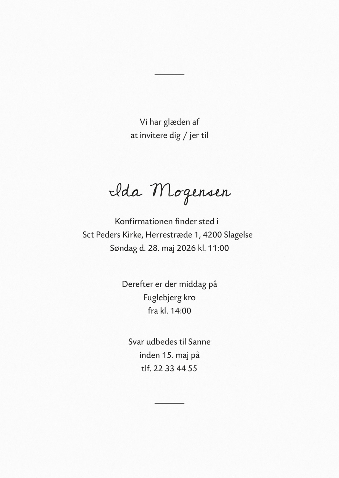 Indbydelser til konfirmation | Optimalprint