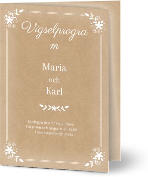 Bröllopsinbjudningar | Vigselprogram online | Optimalprint | Optimalprint