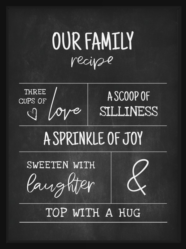 Our Family Recipe - Quotes Kunstdrucke | Optimalprint
